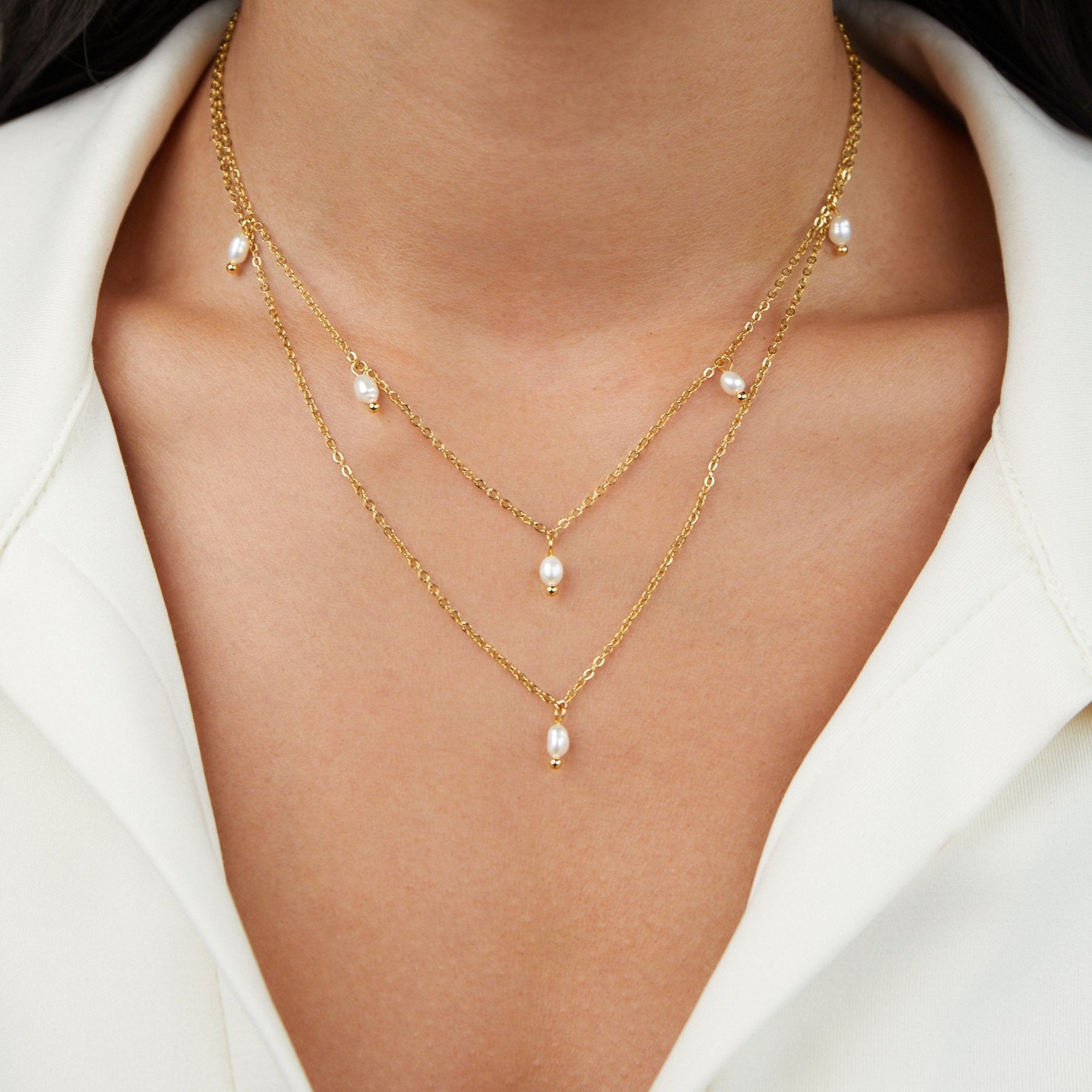 Kay Pearl Drop Layered Necklace – Michelle & Jace Jewels